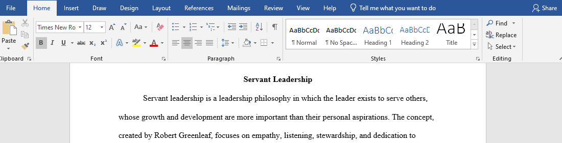 [Solved] Servant Leadership - yourhomeworksolutions.com