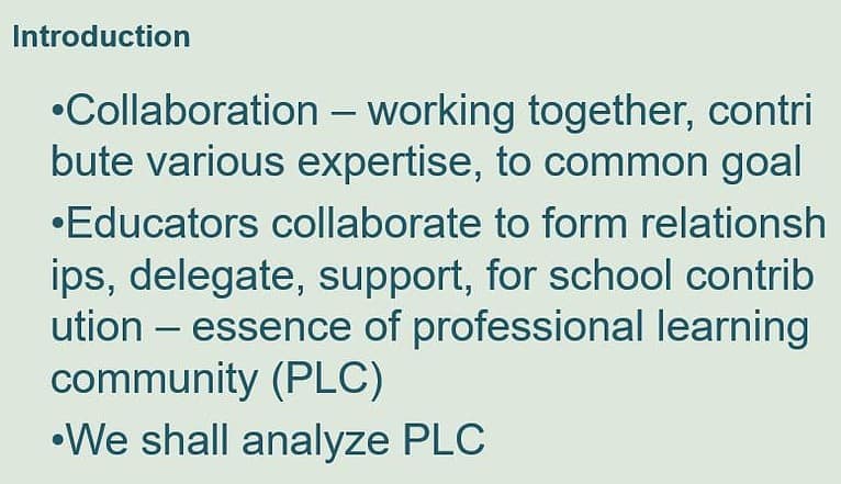 Identifying the benefits of a Professional Learning Community (PLC) can ...