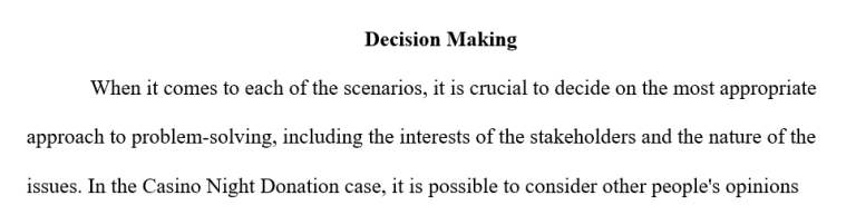 [Solved] Decision-making options - yourhomeworksolutions.com